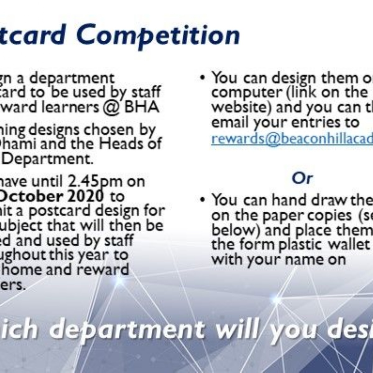Beacon Hill Academy - Postcard Competition